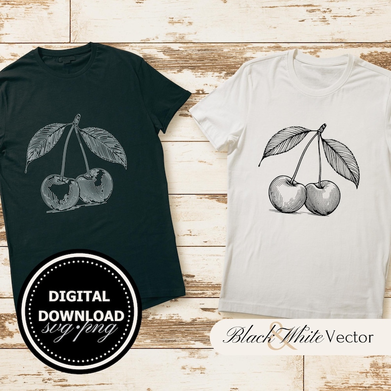 Kirsche SVG Bundle, Obst PNG, Food Clipart, handgezeichnete ...