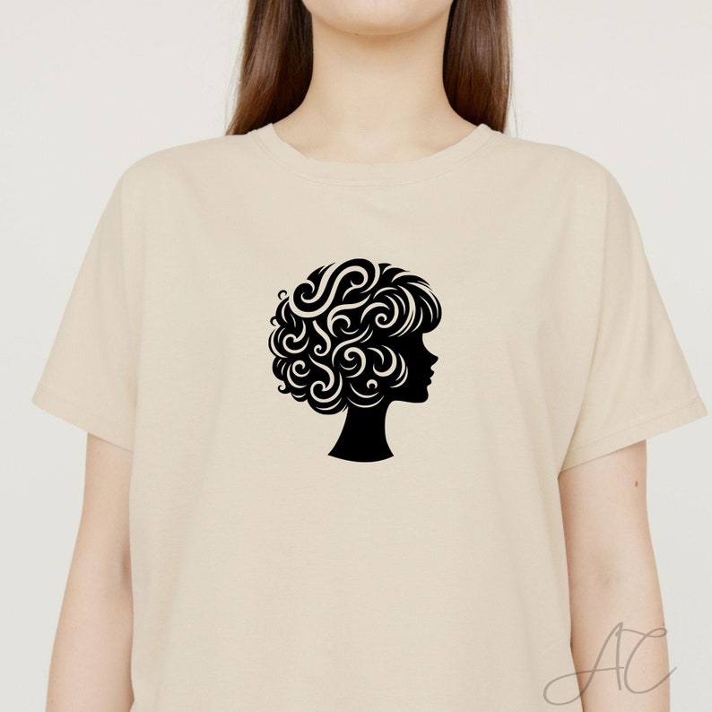 Curly Hair SVG Bundle, Curls PNG ,curly Hairstyle Clipart, Hand Drawn ...