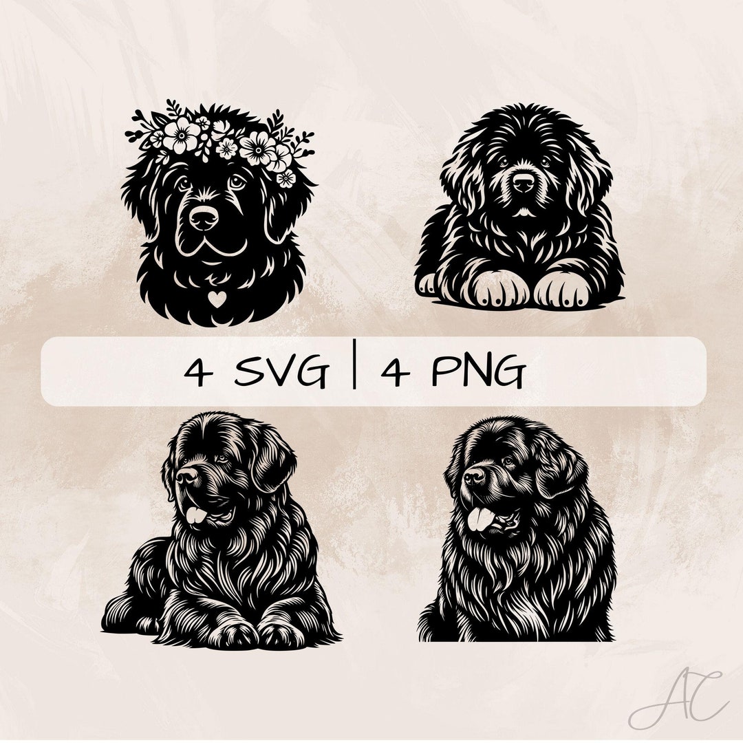 Newfoundland SVG Bundle, Newfoundland PNG ,newfoundland Puppy Clipart ...