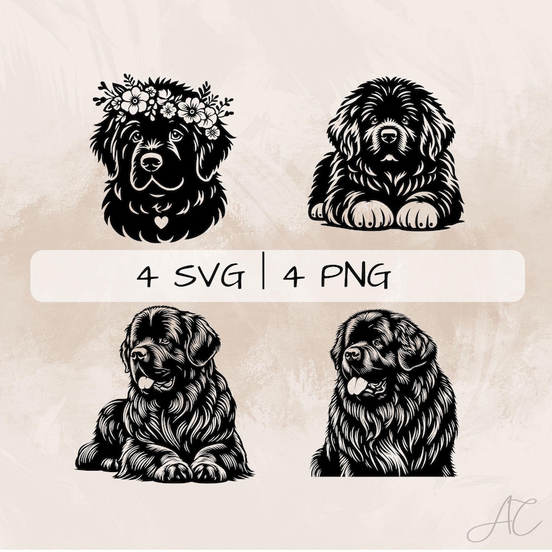 Newfoundland SVG Bundle, Newfoundland PNG ,newfoundland Puppy Clipart ...
