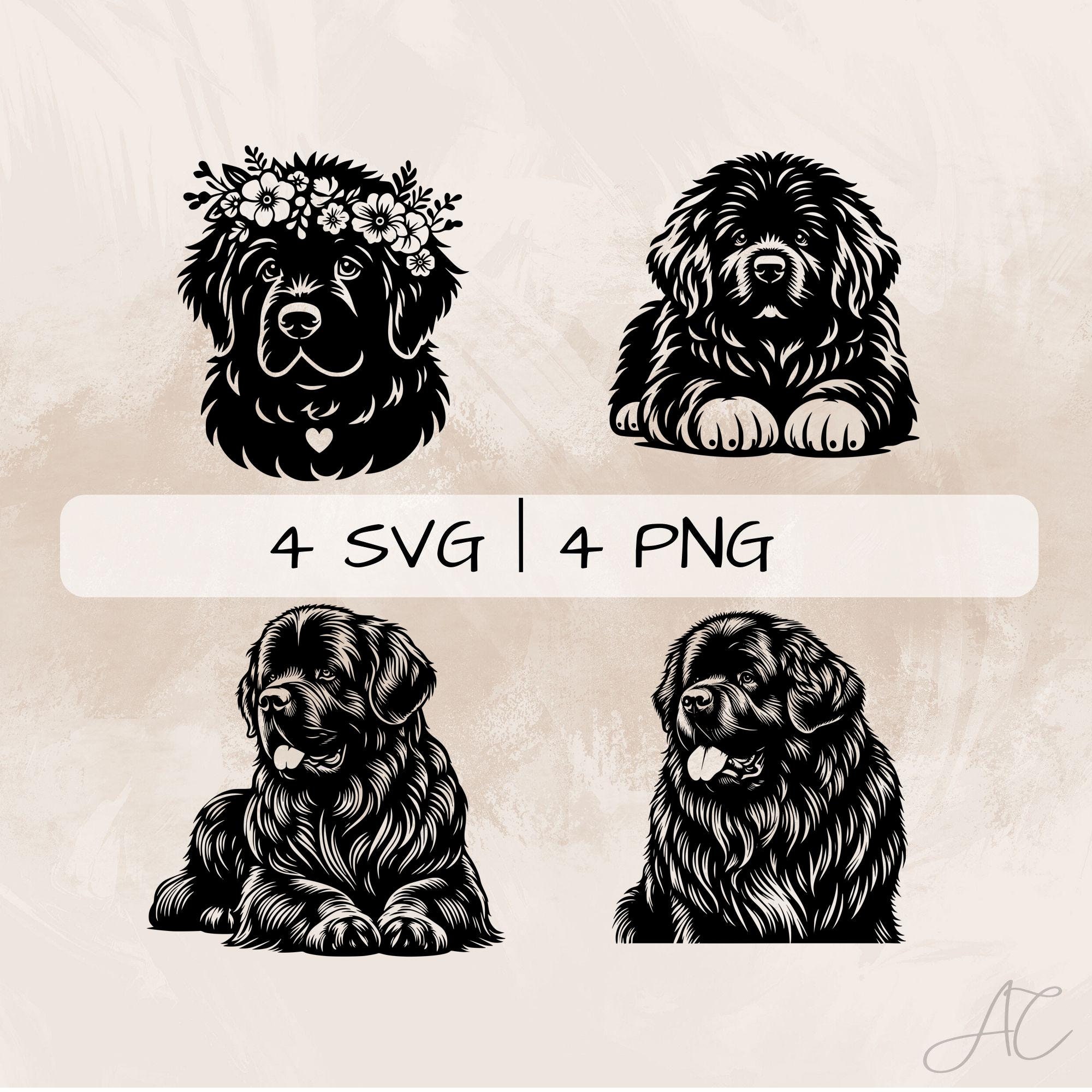 Newfoundland SVG Bundle, Newfoundland PNG ,newfoundland Puppy Clipart ...