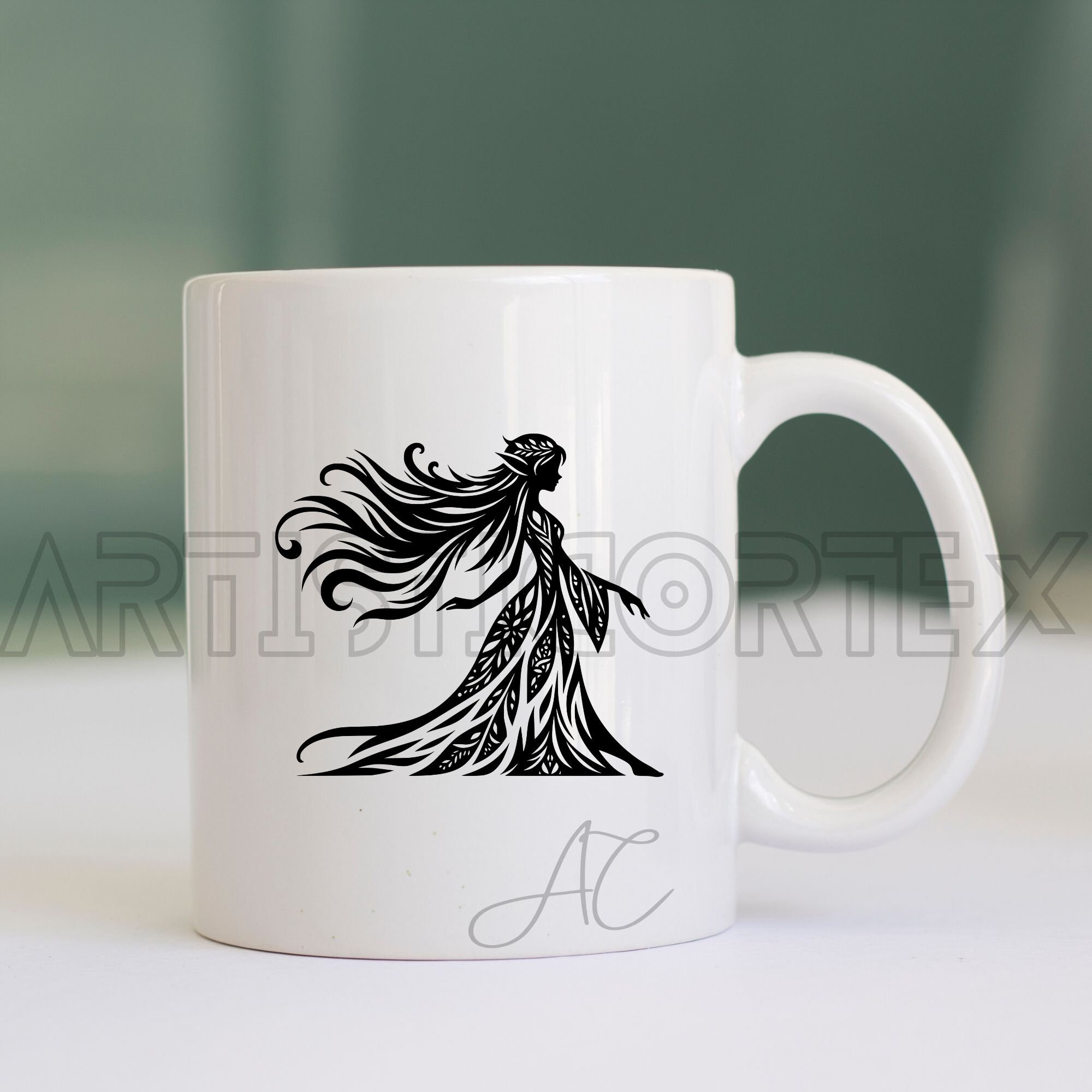 Female Elf SVG Bundle, Elf PNG, Elf With Bow Clipart, Hand Drawn Female ...