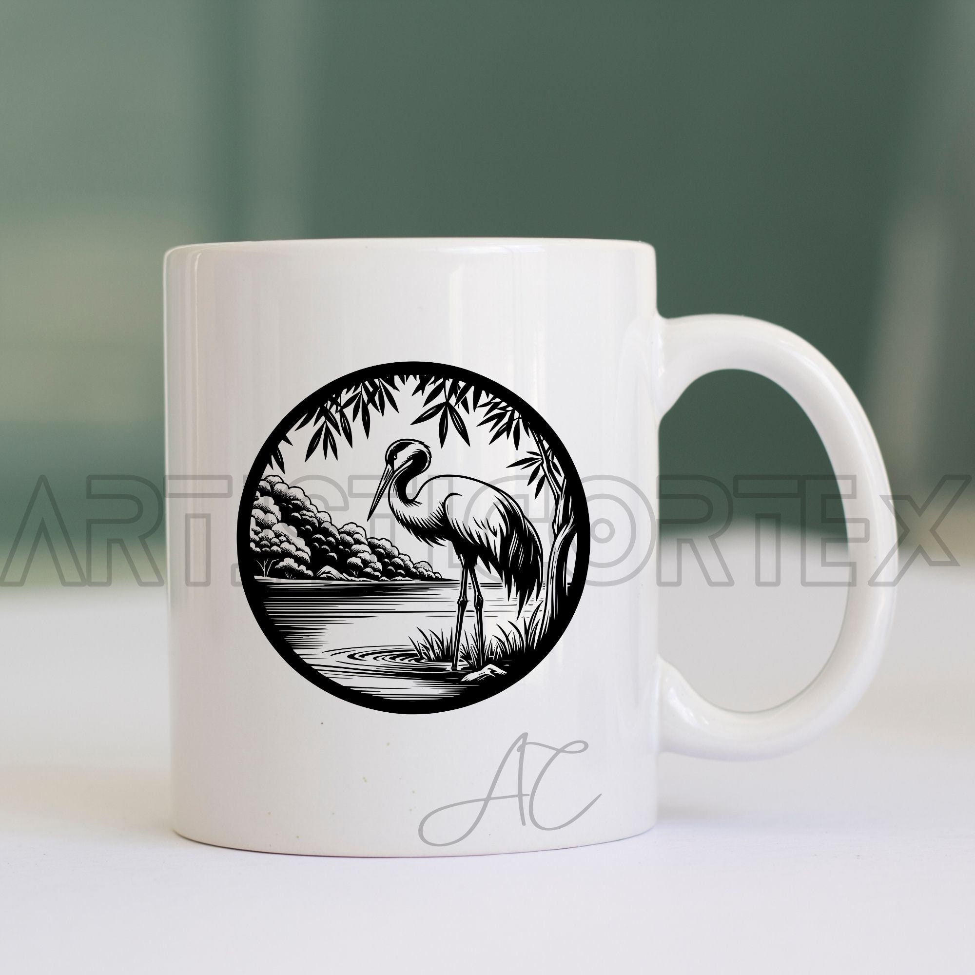 Crane SVG Bundle, Flying Crane PNG, Crane With Flowers Clipart, Hand ...