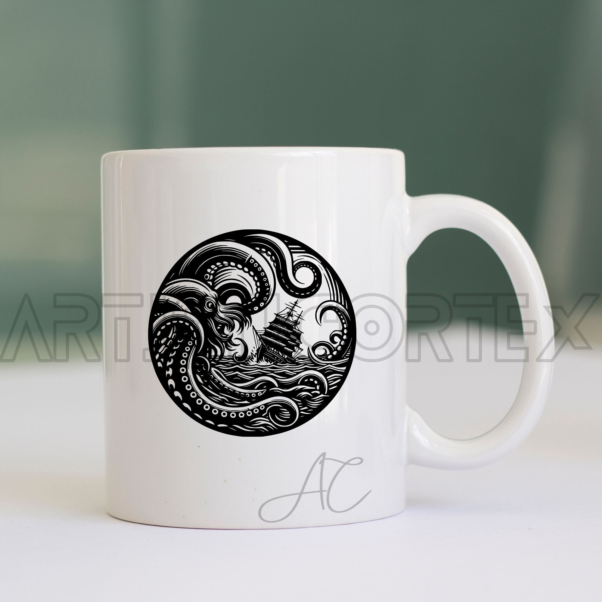 Kraken SVG & PNG Bundle,kraken Monster Clipart, Hand Drawn Kraken ...