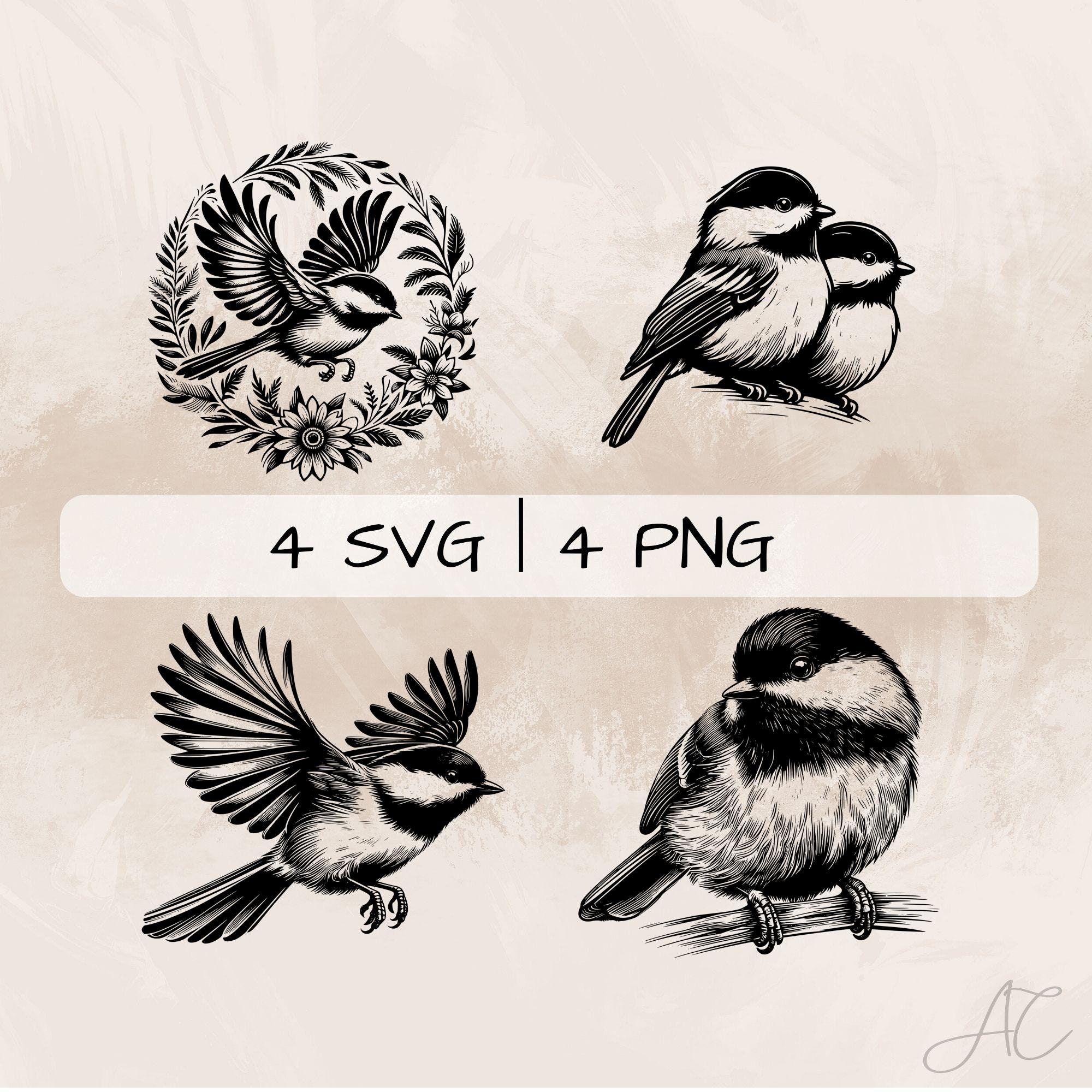 Chickadee SVG Bundle, Chickadee Bird PNG , Flying Chickadee Clipart ...