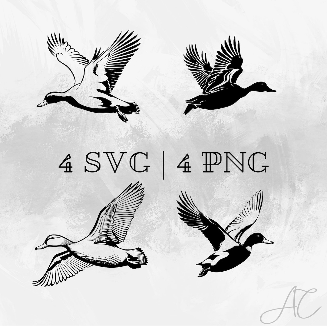 Flying Duck SVG, Duck Wings Vector, Cute Duck Clipart, Hand Drawn ...