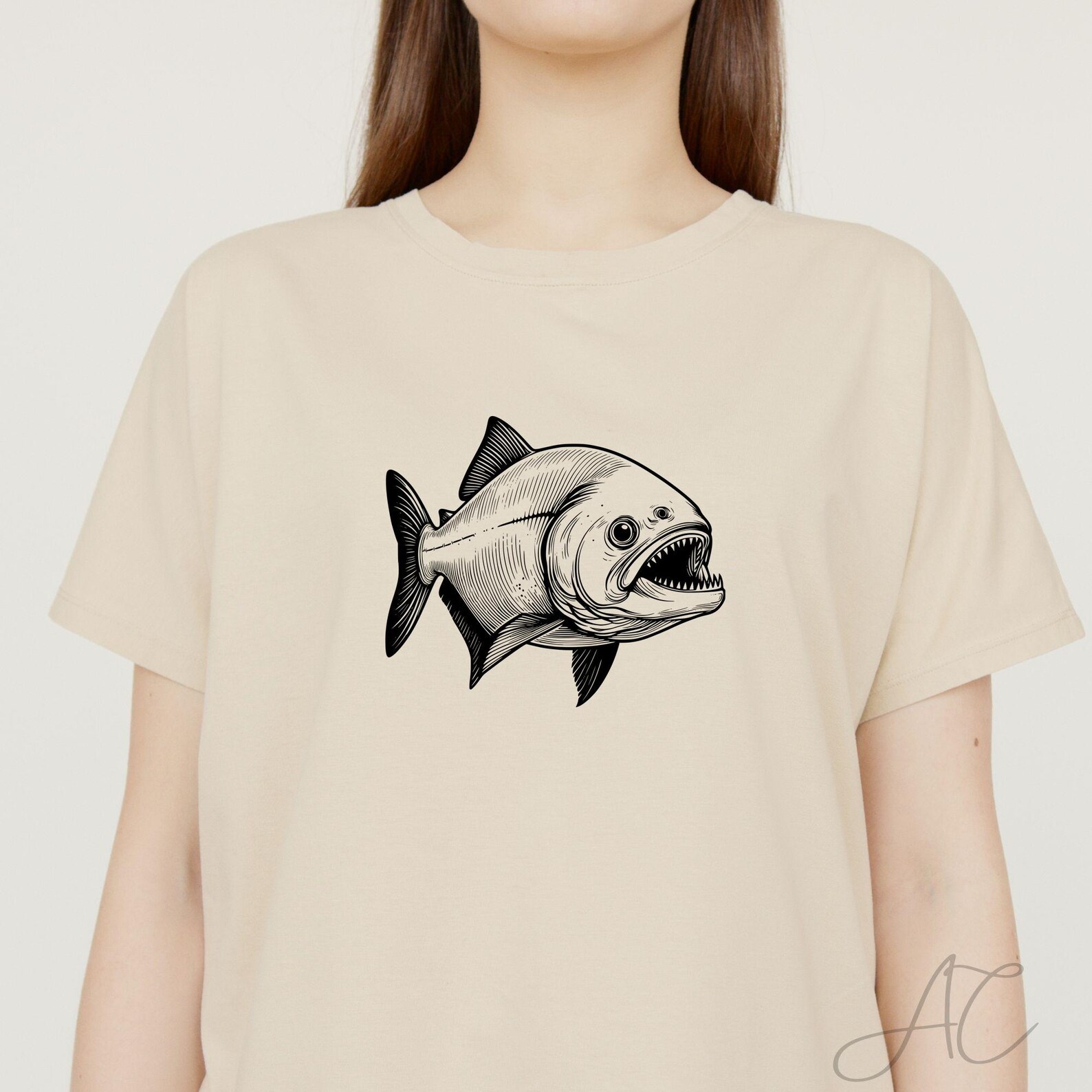 Piranha SVG Bundle, Piranha Fish PNG, Fish and Seashell Clipart, Hand ...