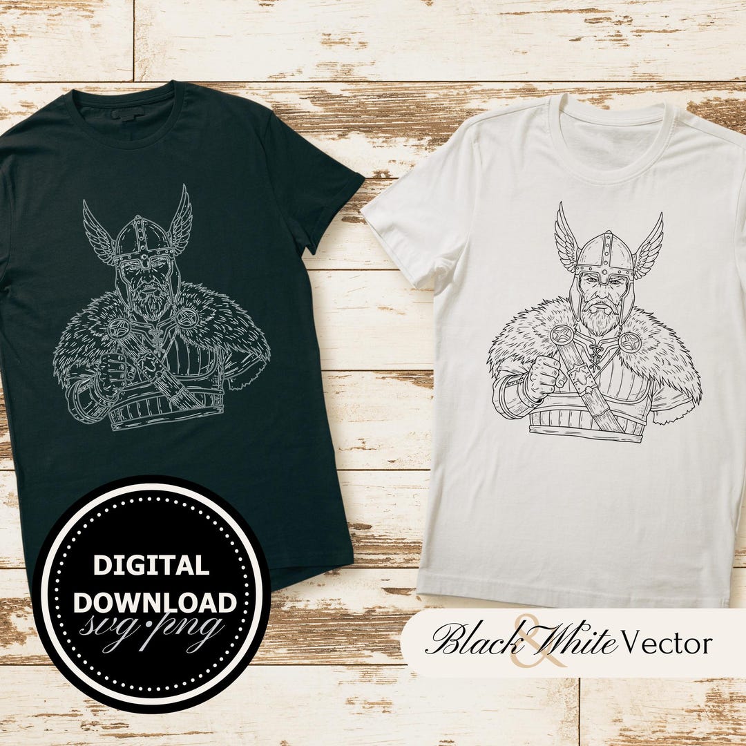 God Tyr SVG Bundle, God of War PNG , Norse God Tyr Clipart, Hand Drawn ...