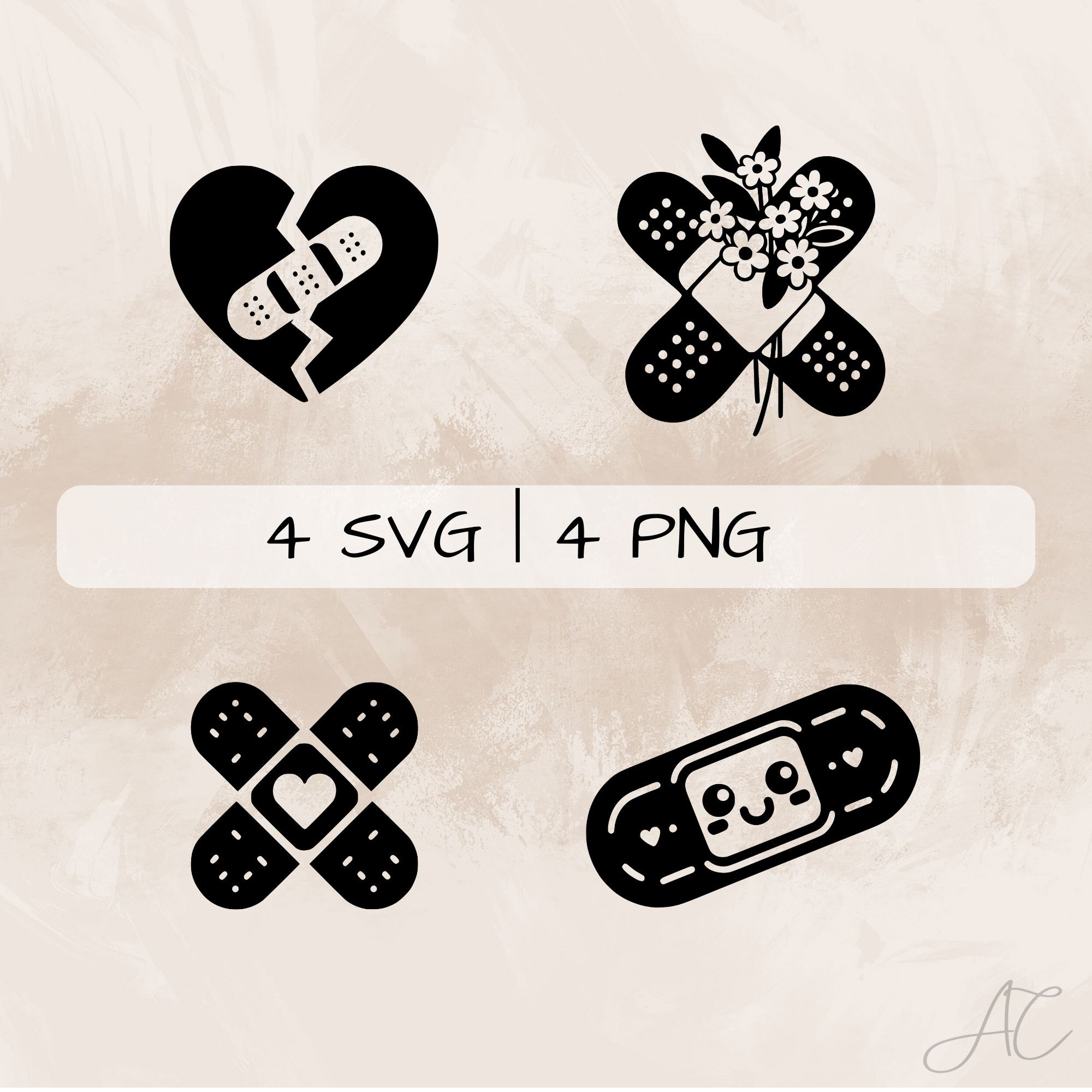 Bandaid SVG Bundle Bandage PNG Plaster Clipart Hand Drawn - Etsy