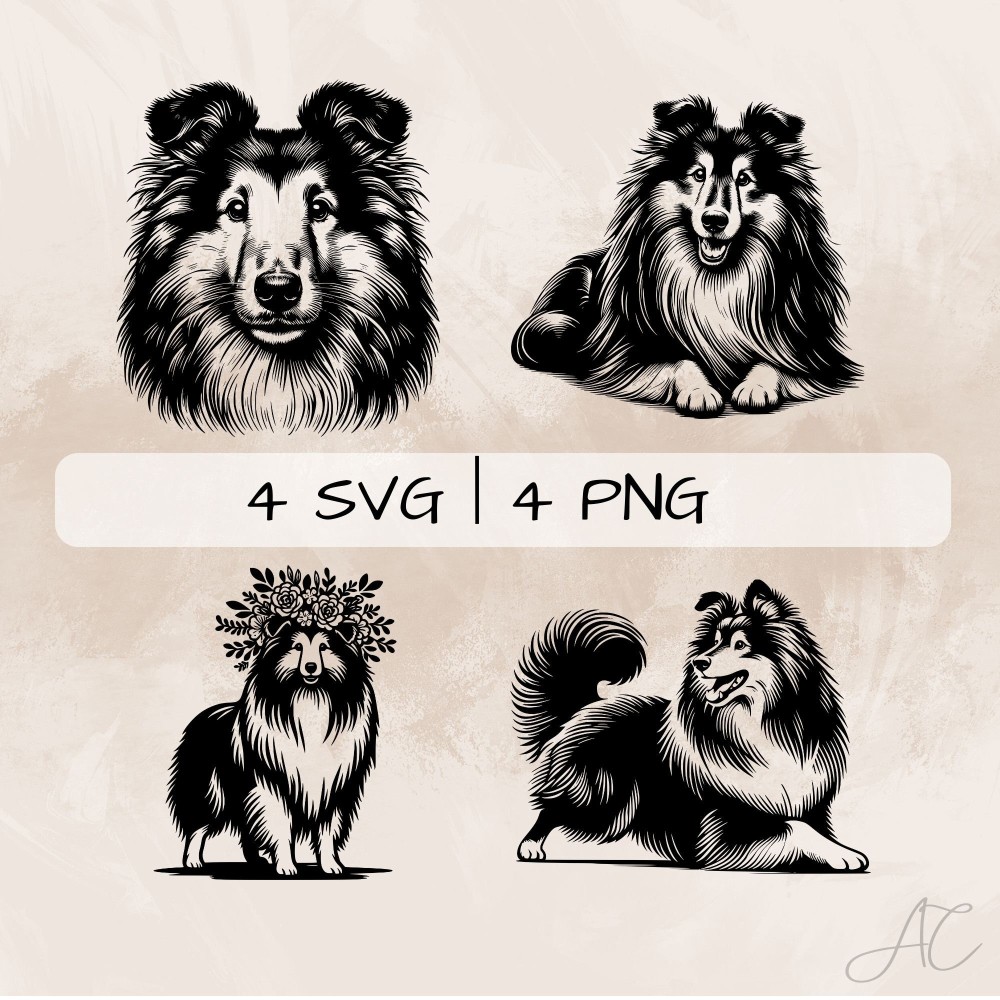 Shetland Sheepdog SVG Bundle, Sheltie PNG, Cute Sheltie Clipart , Hand ...