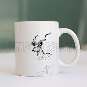 Delicate Kudu SVG Bundle, Kudu Line Art PNG, Kudu Face Clipart, Hand ...