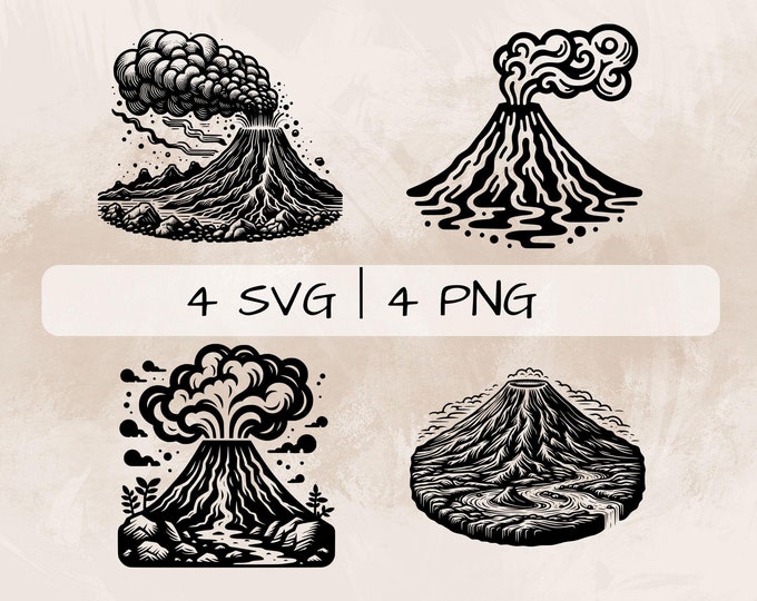 Volcano Svg, Volcano Clipart, Volcano Png, Volcano Dxf Logo, Volcano ...
