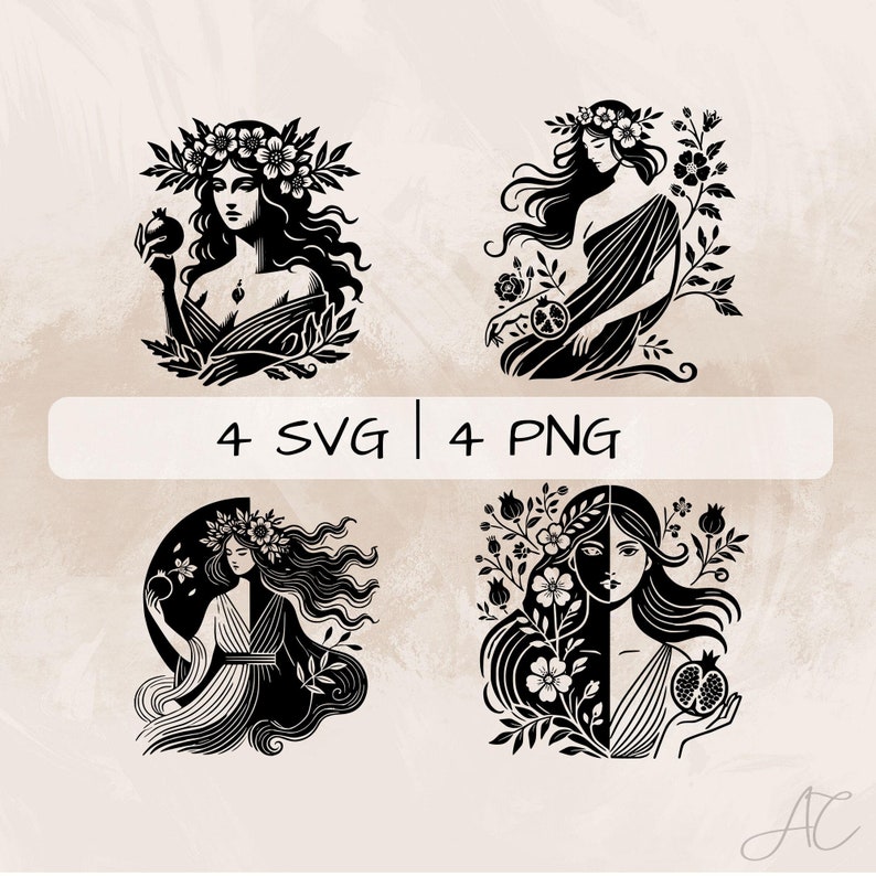 Persephone SVG Bundle, Persephone PNG ,queen of the Underworld Clipart ...