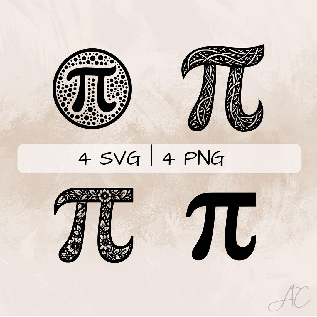 Pi SVG Bundle, Pi Symbol PNG ,math Clipart, Hand Drawn Pi Pictures for ...