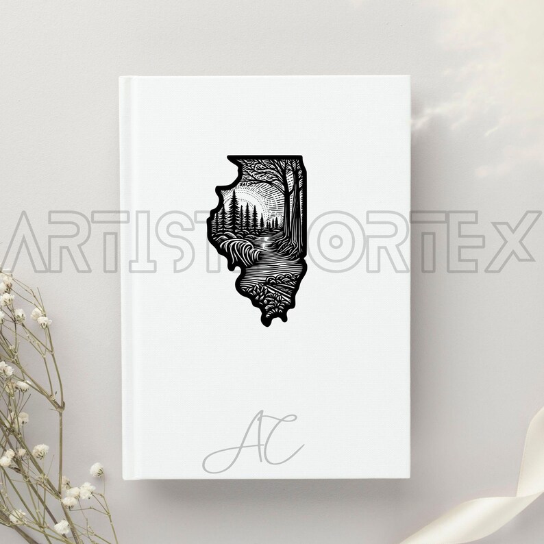 Illinois SVG Bundle, Illinois Map PNG ,illinois Outline Clipart, Hand ...