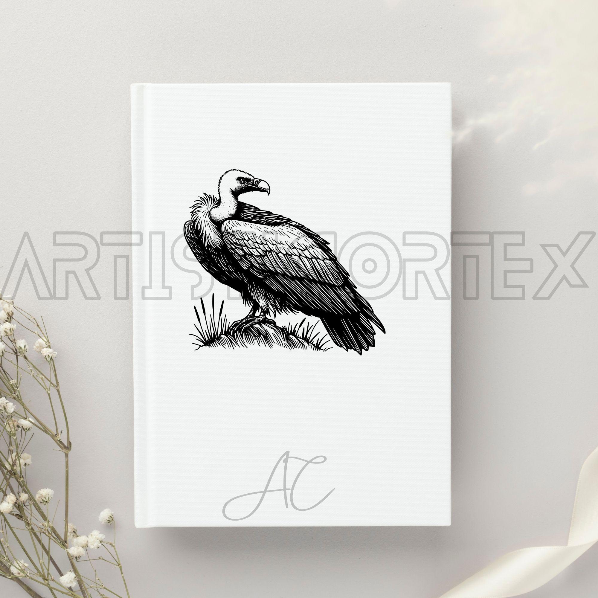 Vulture SVG Bundle, Flying Vulture PNG, Vulture on Tree Clipart, Hand ...