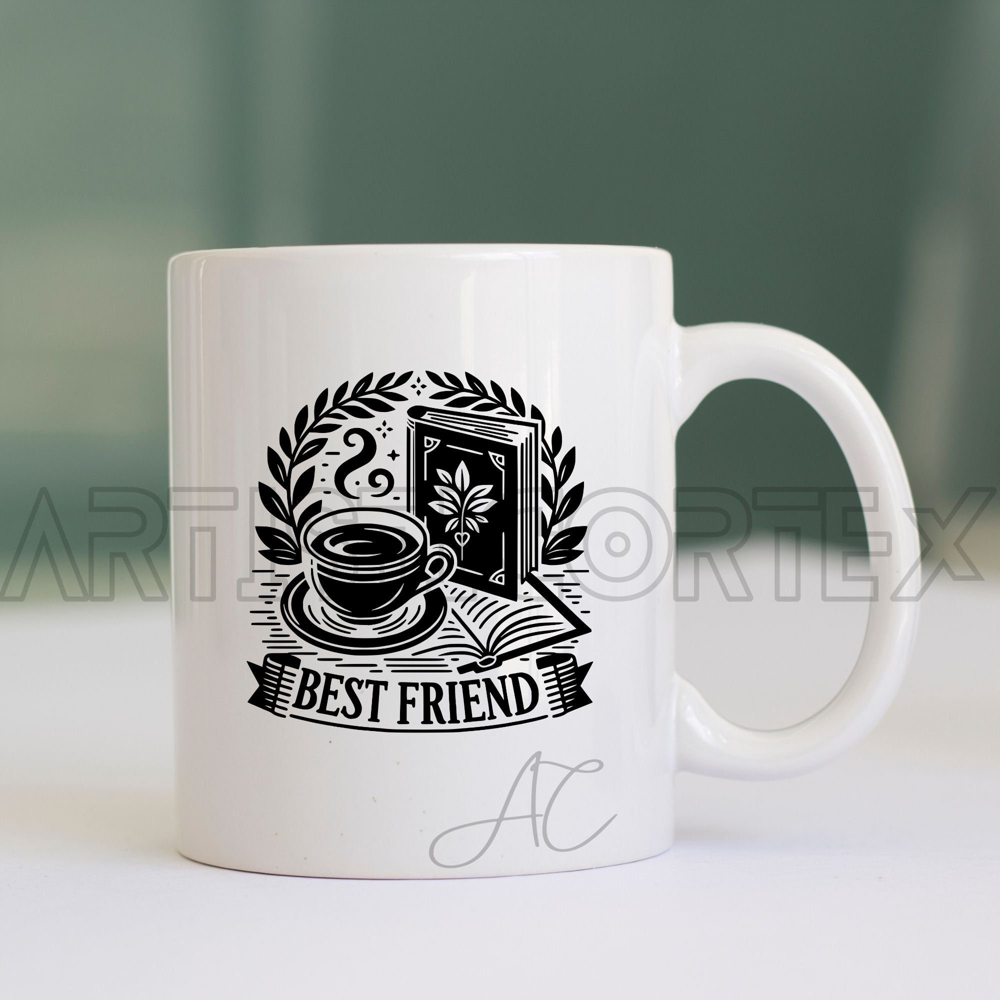 Coffee/tea and Book 'best Friends' SVG Bundle, Coffee PNG, Tea Clipart ...