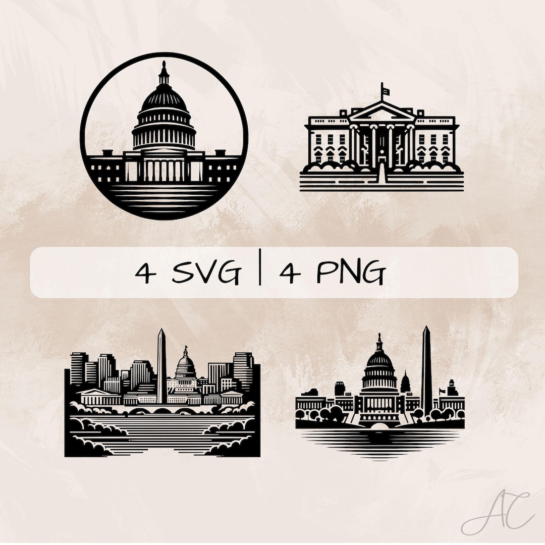 Washington SVG Bundle, Washington D.C. Skyline PNG ,D.C. Capitol ...