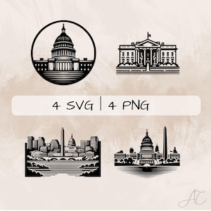 Washington SVG Bundle, Washington D.C. Skyline PNG ,D.C. Capitol ...