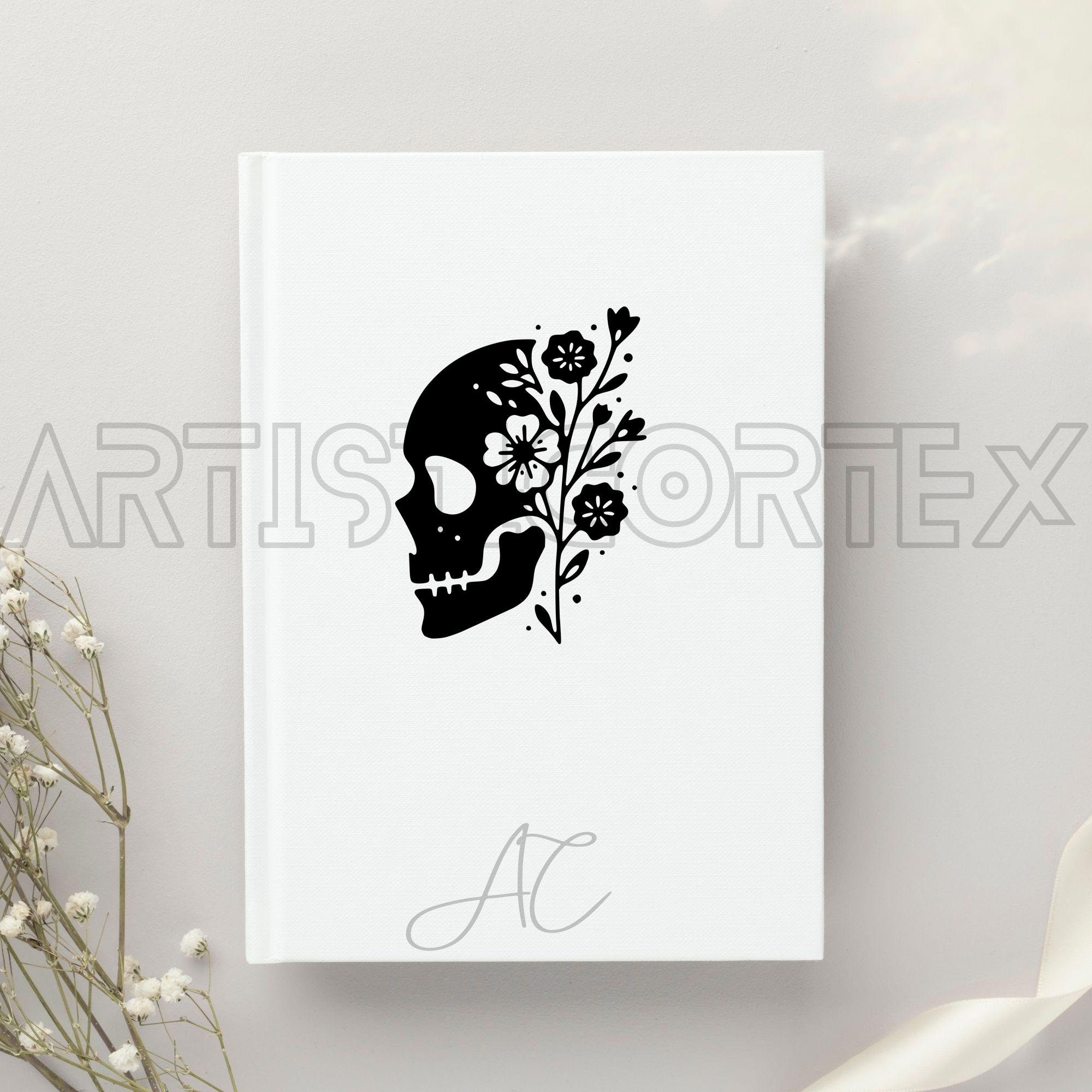 Floral Skull SVG Bundle, Layered Skull PNG, Delicate Floral Skull ...