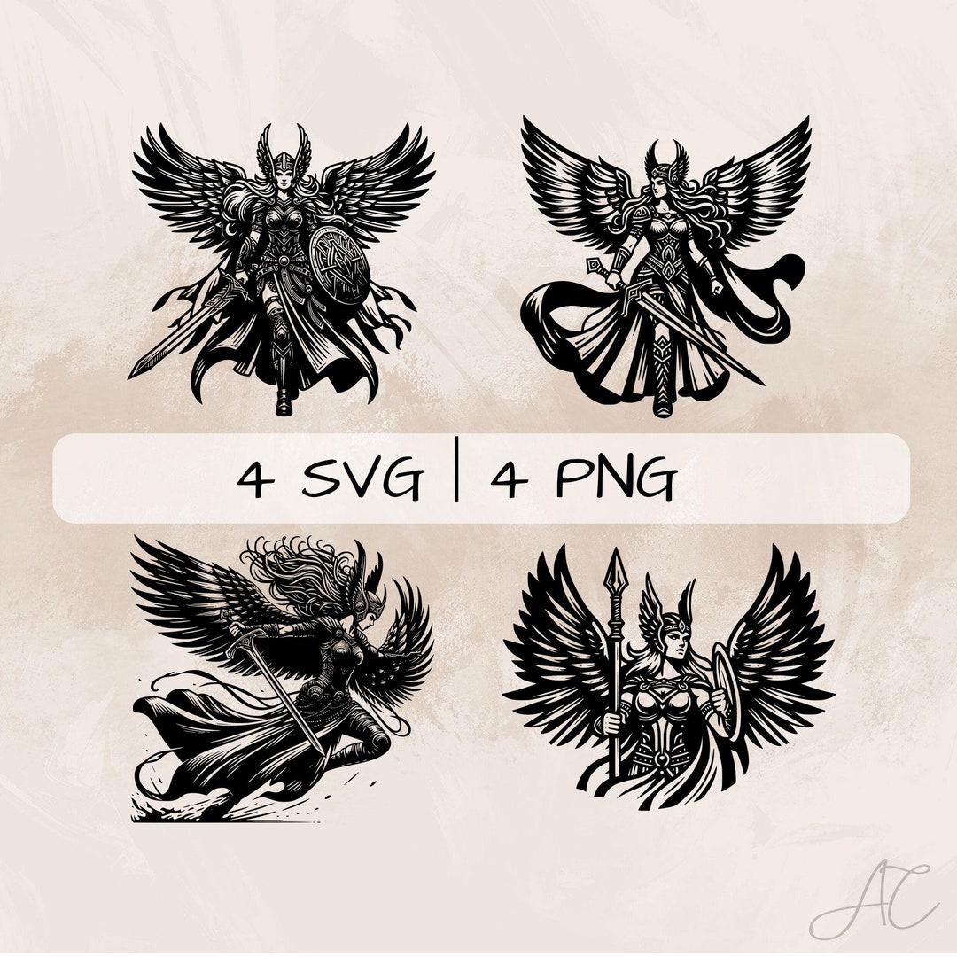 Valkyrie SVG Bundle, Valkyrie With Sword PNG ,valkyrie Clipart, Hand ...