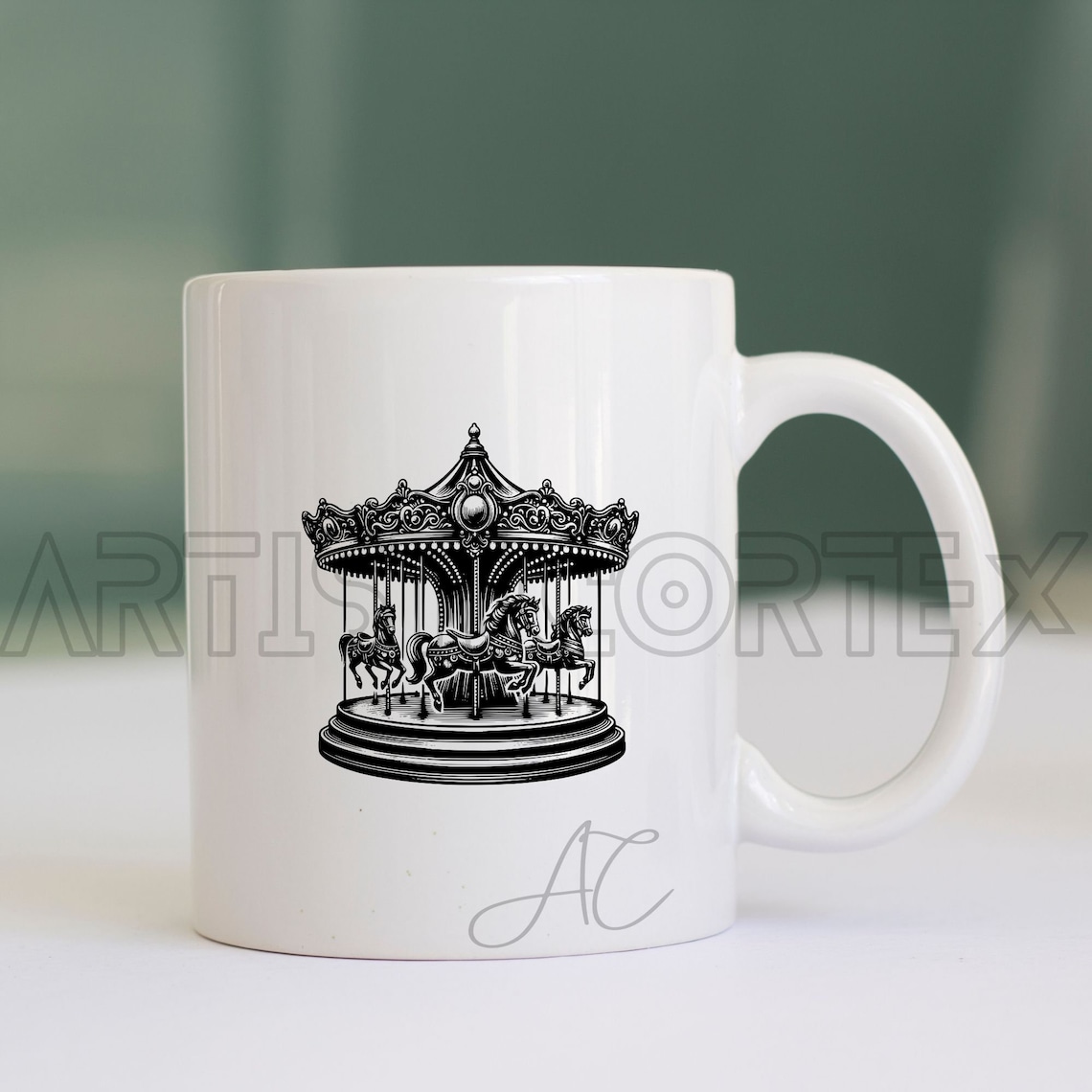 Horse Carousel SVG Bundle, Carousel PNG, Amusement Park Clipart, Hand ...