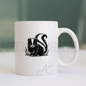 Skunk SVG Bundle, Floral Skunk PNG , Cute Skunk Clipart, Hand Drawn ...