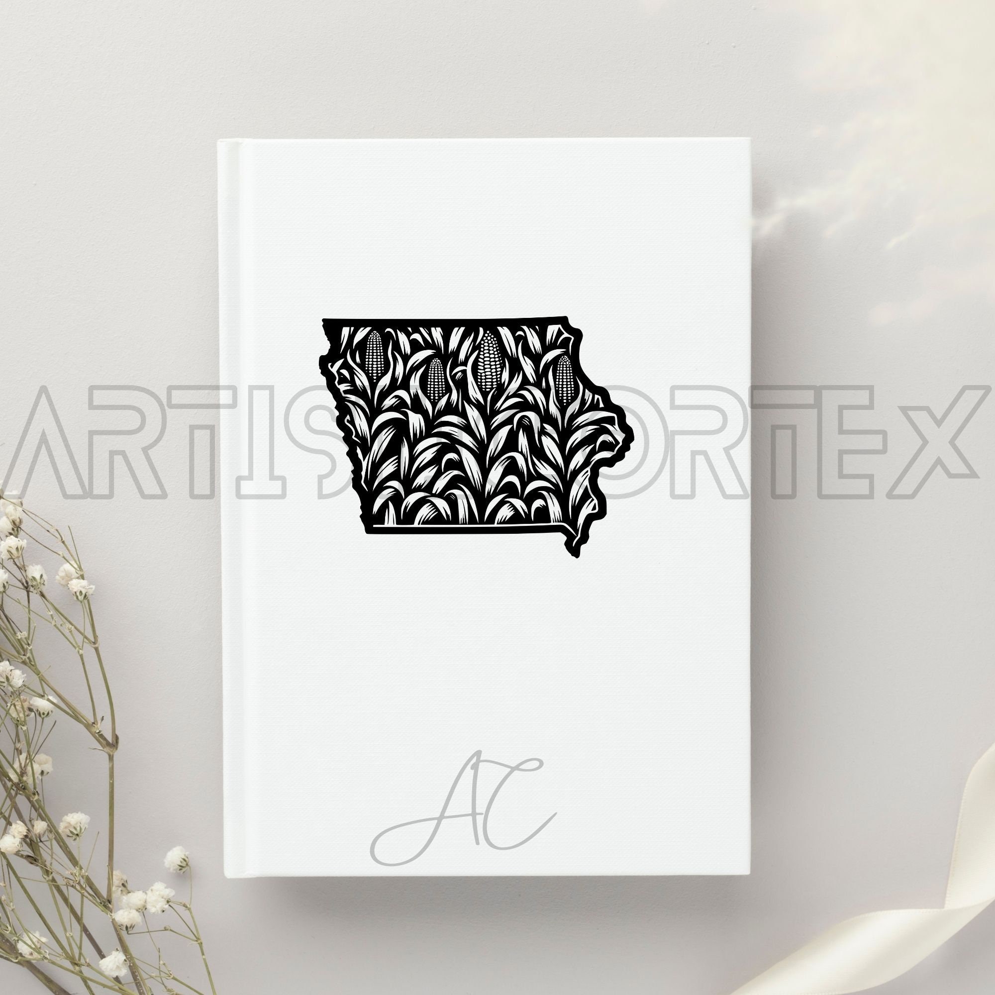 Iowa SVG Bundle, Iowa Map PNG, Iowa Outline Clipart, Hand Drawn Iowa ...