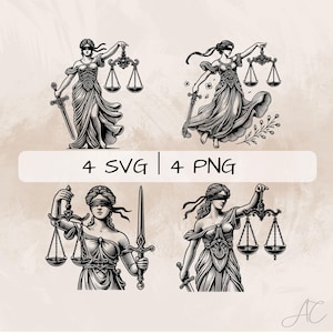 Themis SVG Bundle, Goddess of Justice PNG, Greek Goddess Clipart, Hand ...