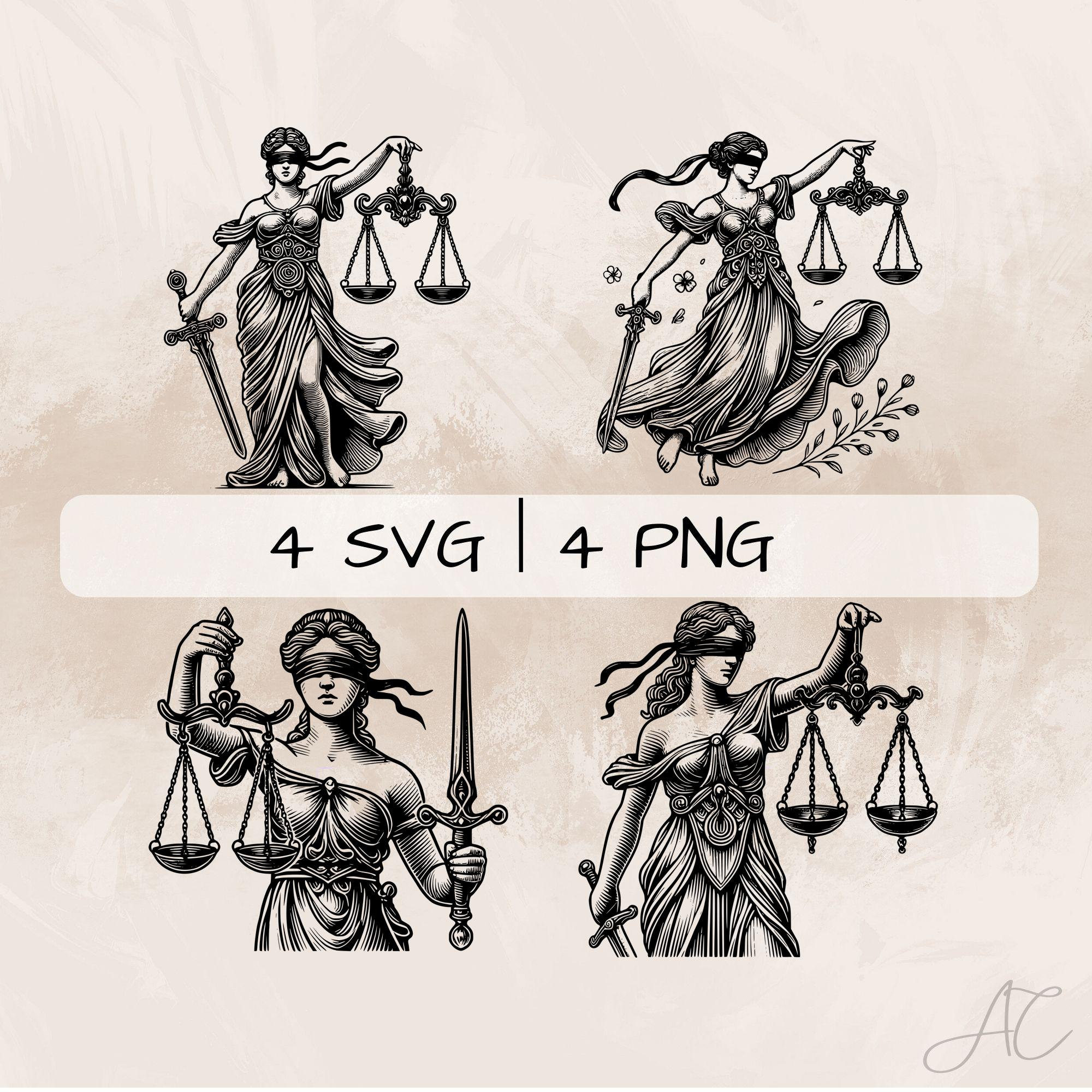 Themis SVG Bundle, Goddess of Justice PNG, Greek Goddess Clipart, Hand ...