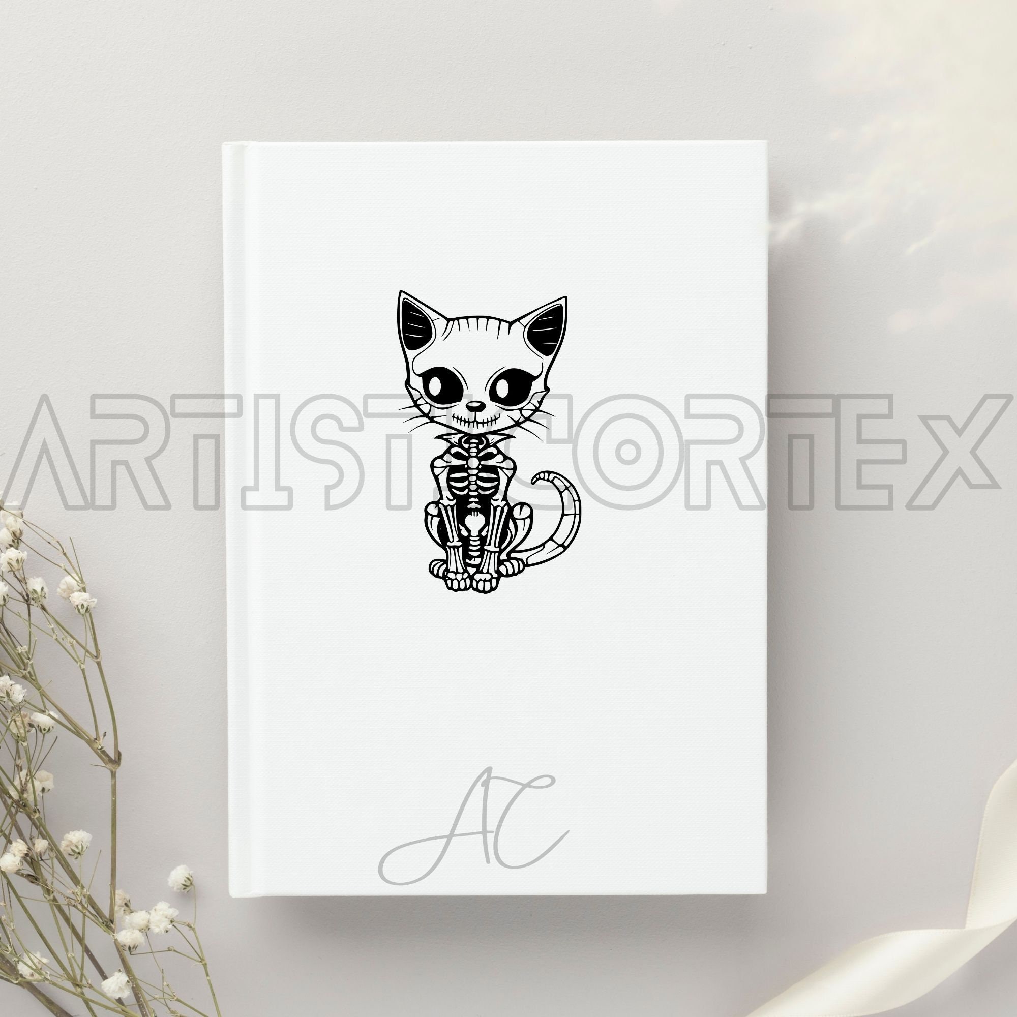 Cute Cat Skeleton SVG PNG Halloween Cat Skeletal Cat - Etsy