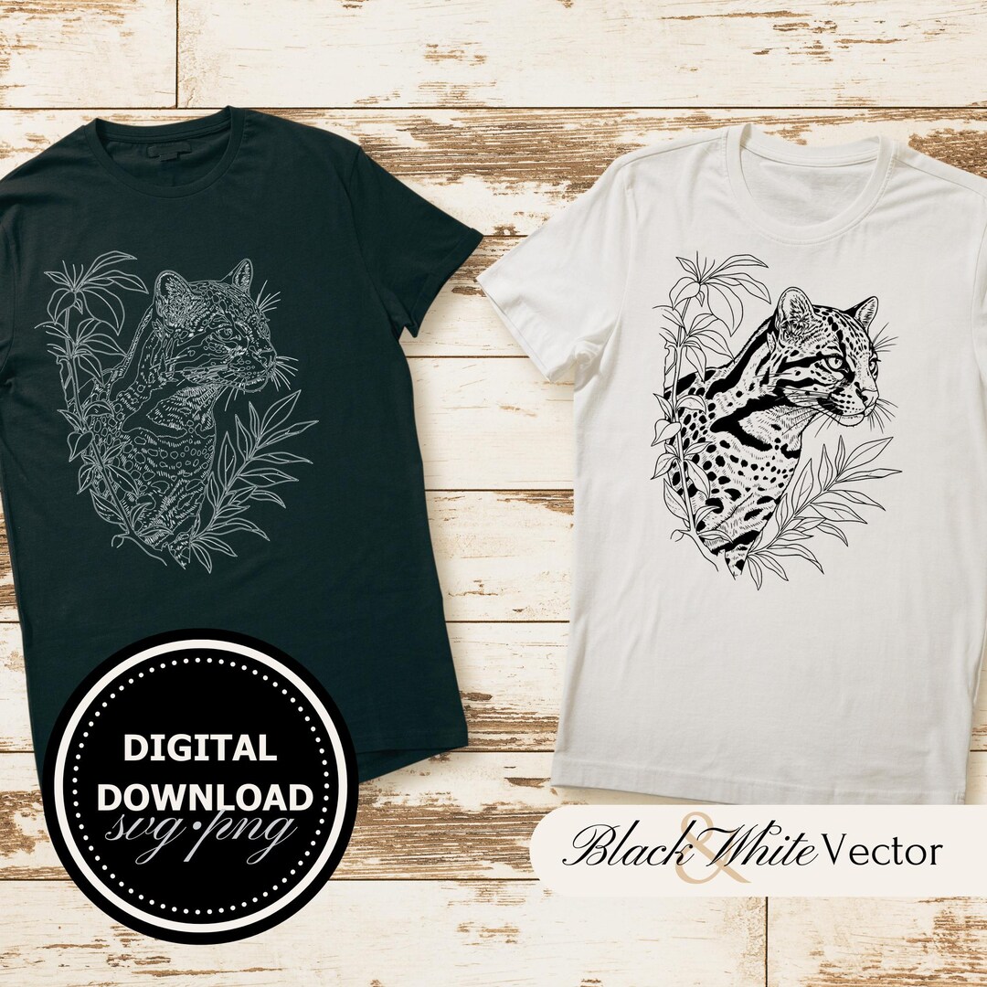 Ocelot SVG Bundle, Wild Cat PNG ,ocelot Clipart, Hand Drawn Ocelot ...