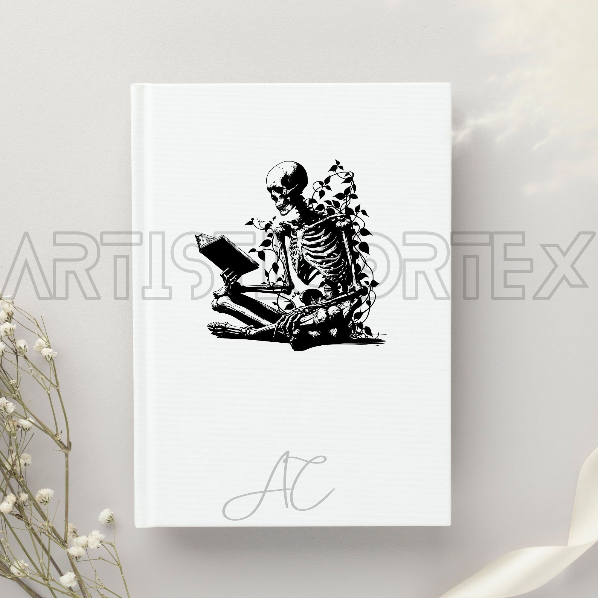 Skull and Books SVG Bundle, Skeleton Reading PNG, Books With Skull ...
