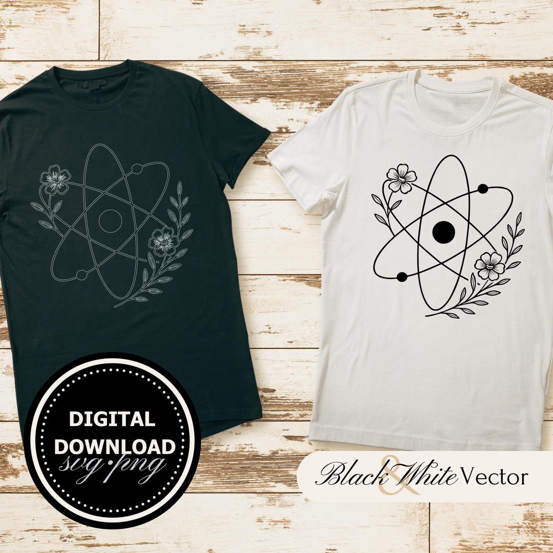 Neutron SVG Bundle, Quantum Symbol PNG, Science Clipart, Hand Drawn ...
