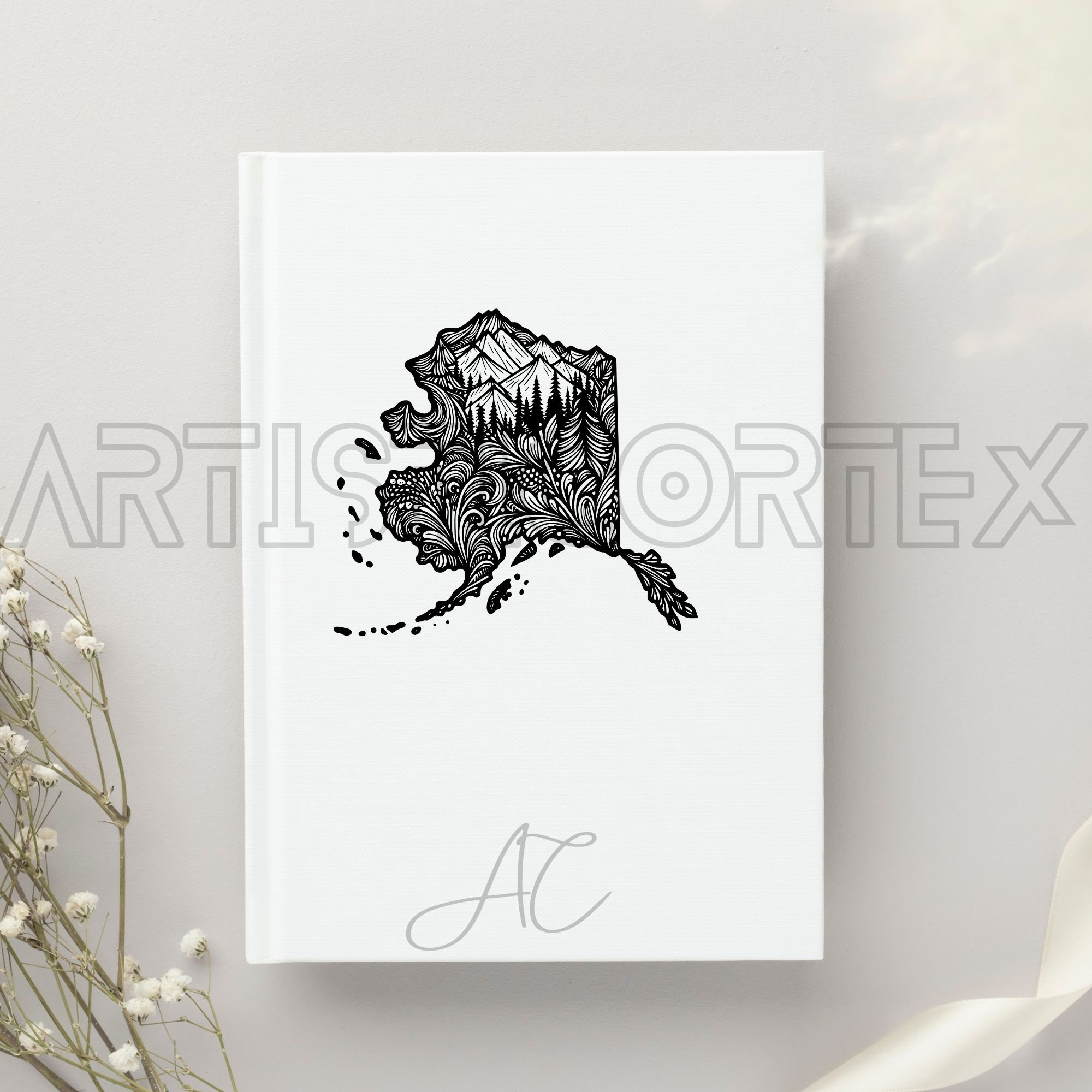 Alaska SVG Bundle, Alaska Outline PNG, Alaska Map Clipart, Hand Drawn ...