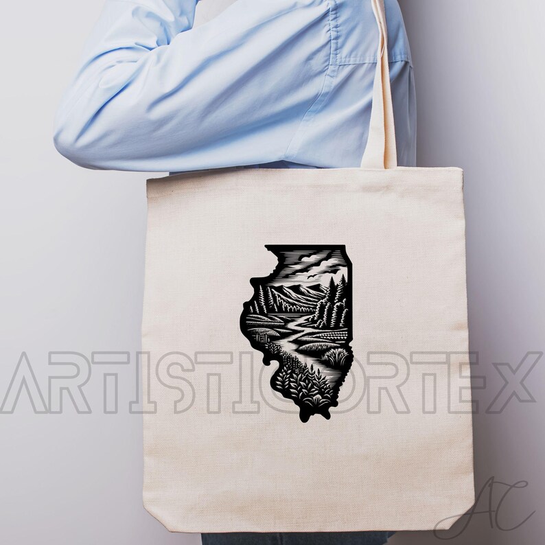 Illinois SVG Bundle, Illinois Map PNG ,illinois Outline Clipart, Hand ...