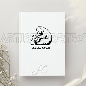 Mama Bear SVG Bundle, Mommy Bear PNG, Mom Clipart, Hand Drawn Mama Bear ...