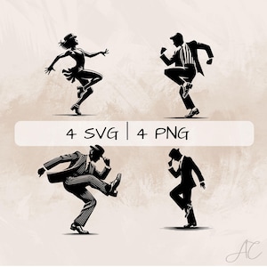 Tap Dance SVG Bundle, Tap Dancer PNG ,tap Dancing Clipart, Hand Drawn ...
