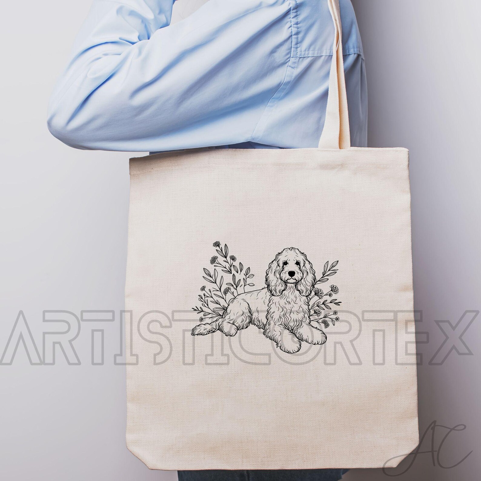 Delicate Cockapoo SVG Bundle, Cockapoo Line Art PNG, Cockapoo and ...