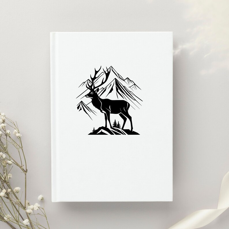 Mountain With a Deer SVG Mountain SVG Deer SVG Vector Hand - Etsy