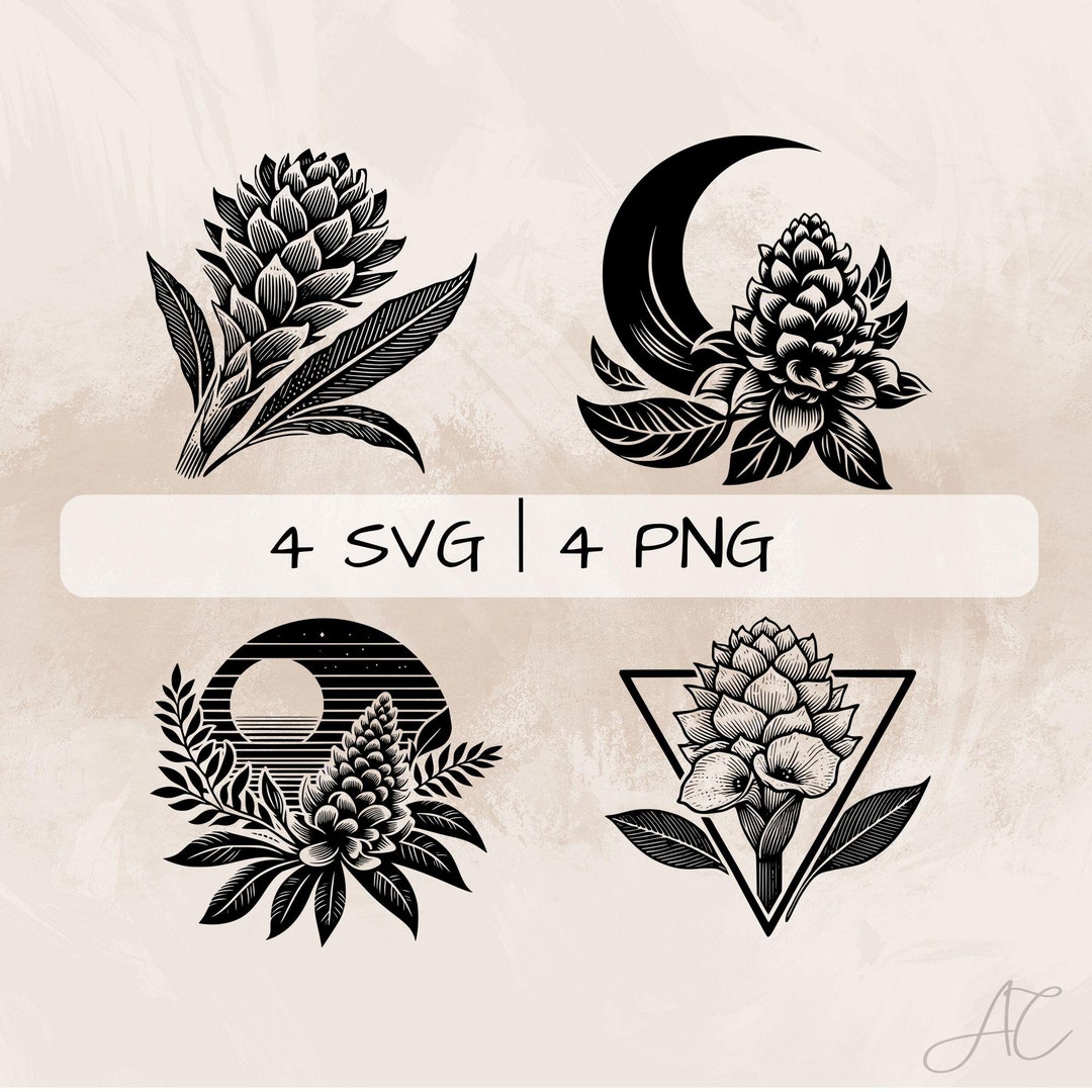 Ginger Flower SVG Bundle, Ginger Flower PNG ,ginger Flower Clipart ...