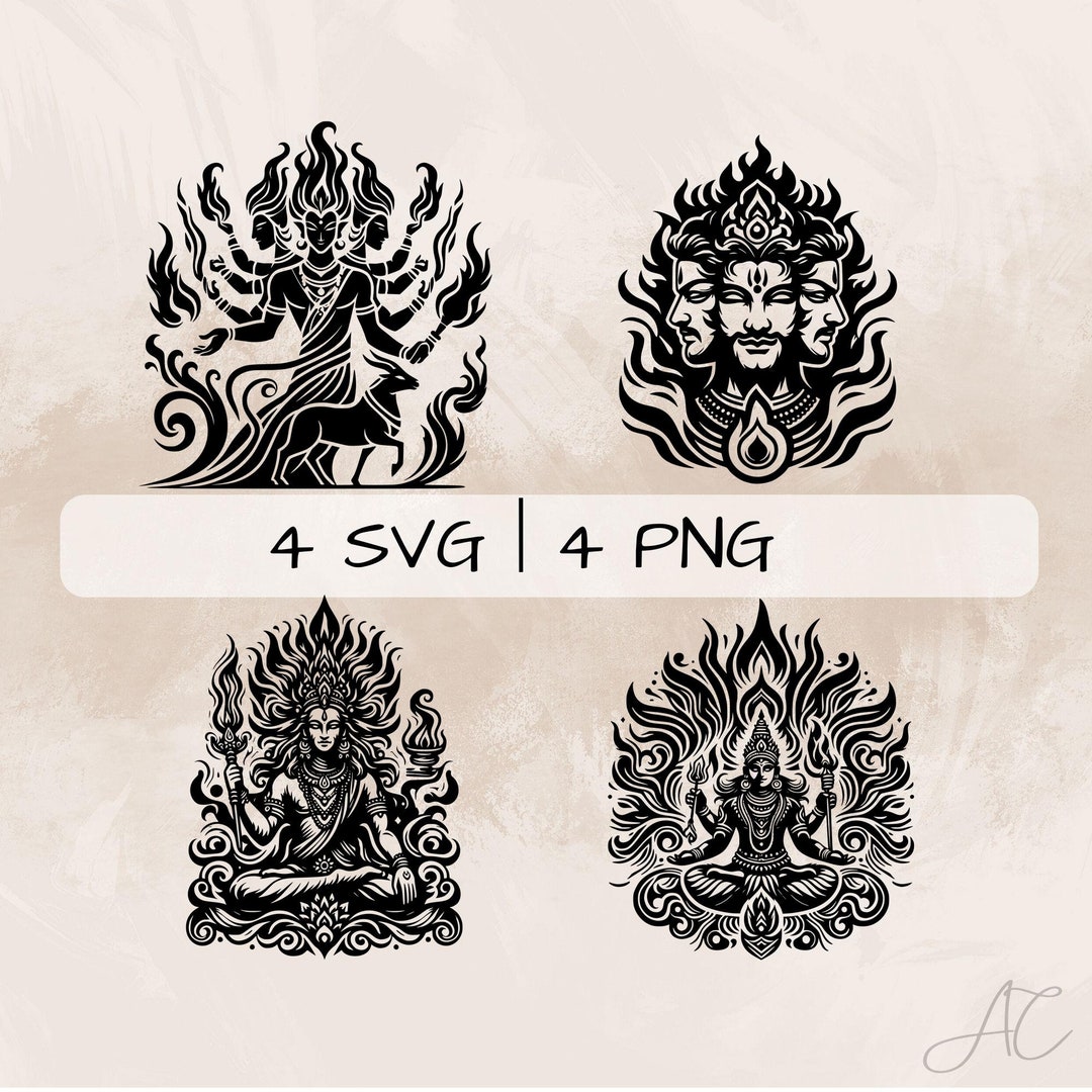 Agni SVG Bundle, Fire God PNG , Agni God Clipart, Hand Drawn Agni ...