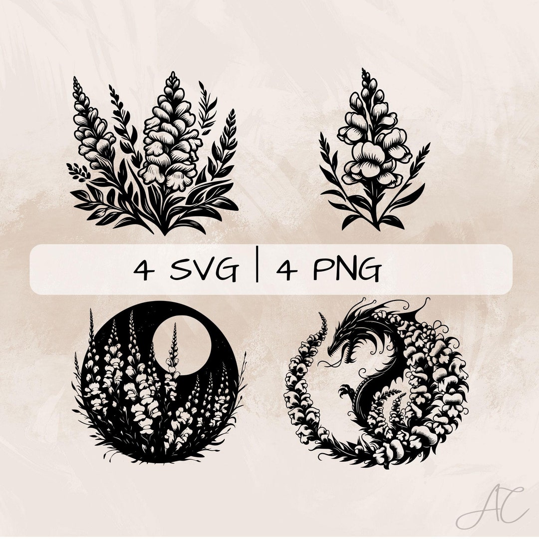 Snapdragons Flower SVG Bundle, Antirrhinum PNG ,snapdragons Scene ...
