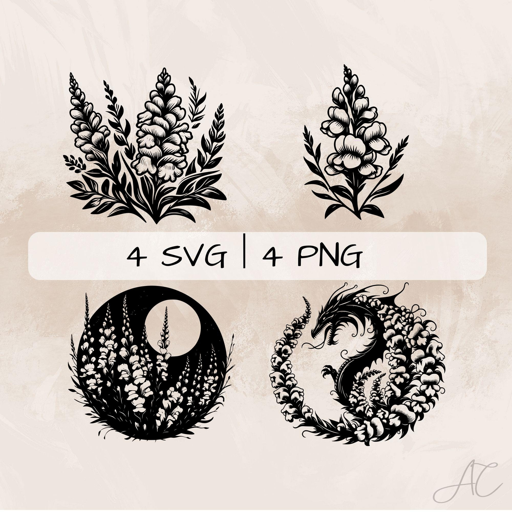 Snapdragons Flower SVG Bundle, Antirrhinum PNG ,snapdragons Scene ...