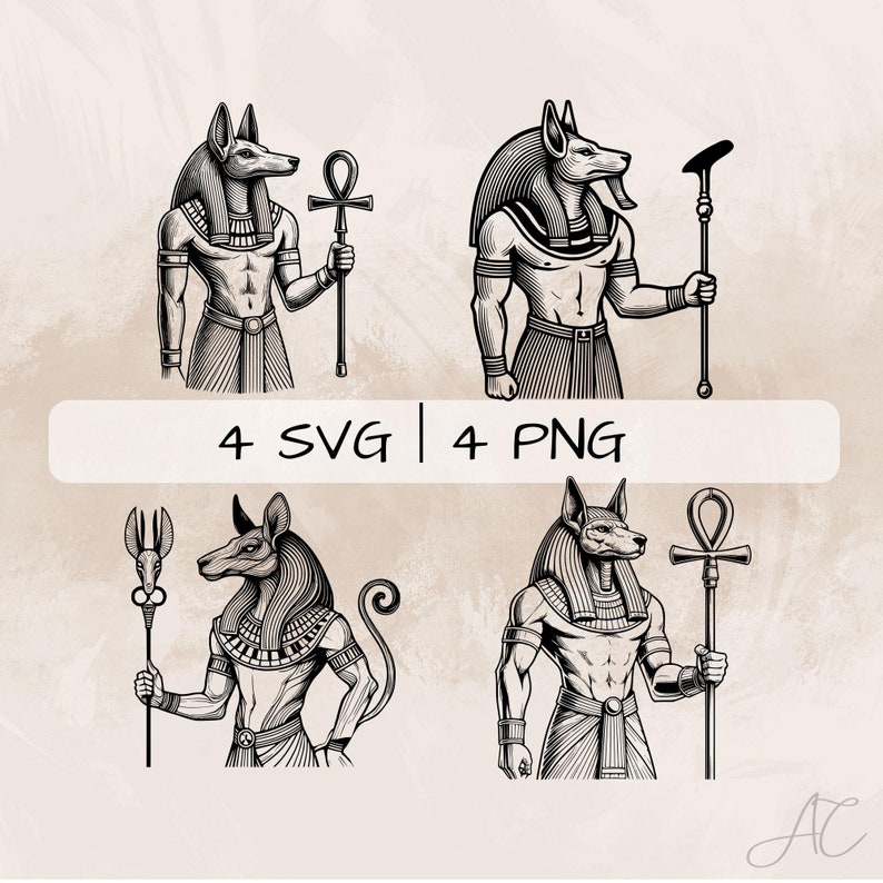 Seth SVG Bundle, God Set PNG , Egyptian Mythology Clipart, Hand Drawn ...