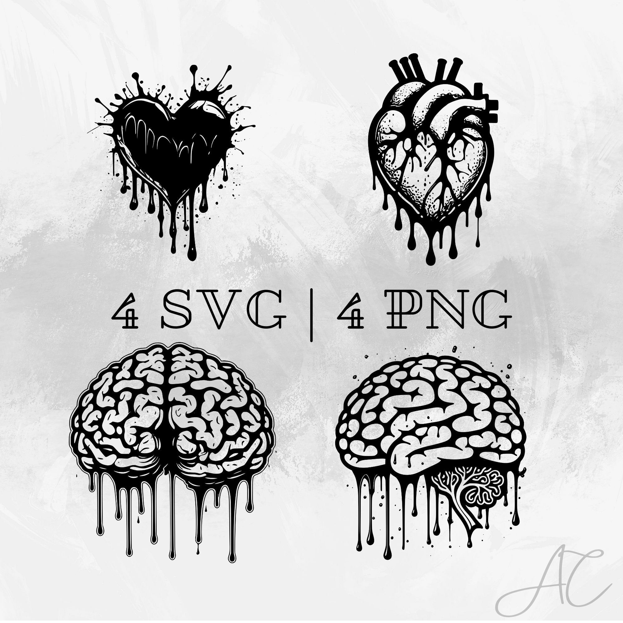 Bloody Heart SVG Bloody Brain SVG Halloween Bleeding Heart - Etsy