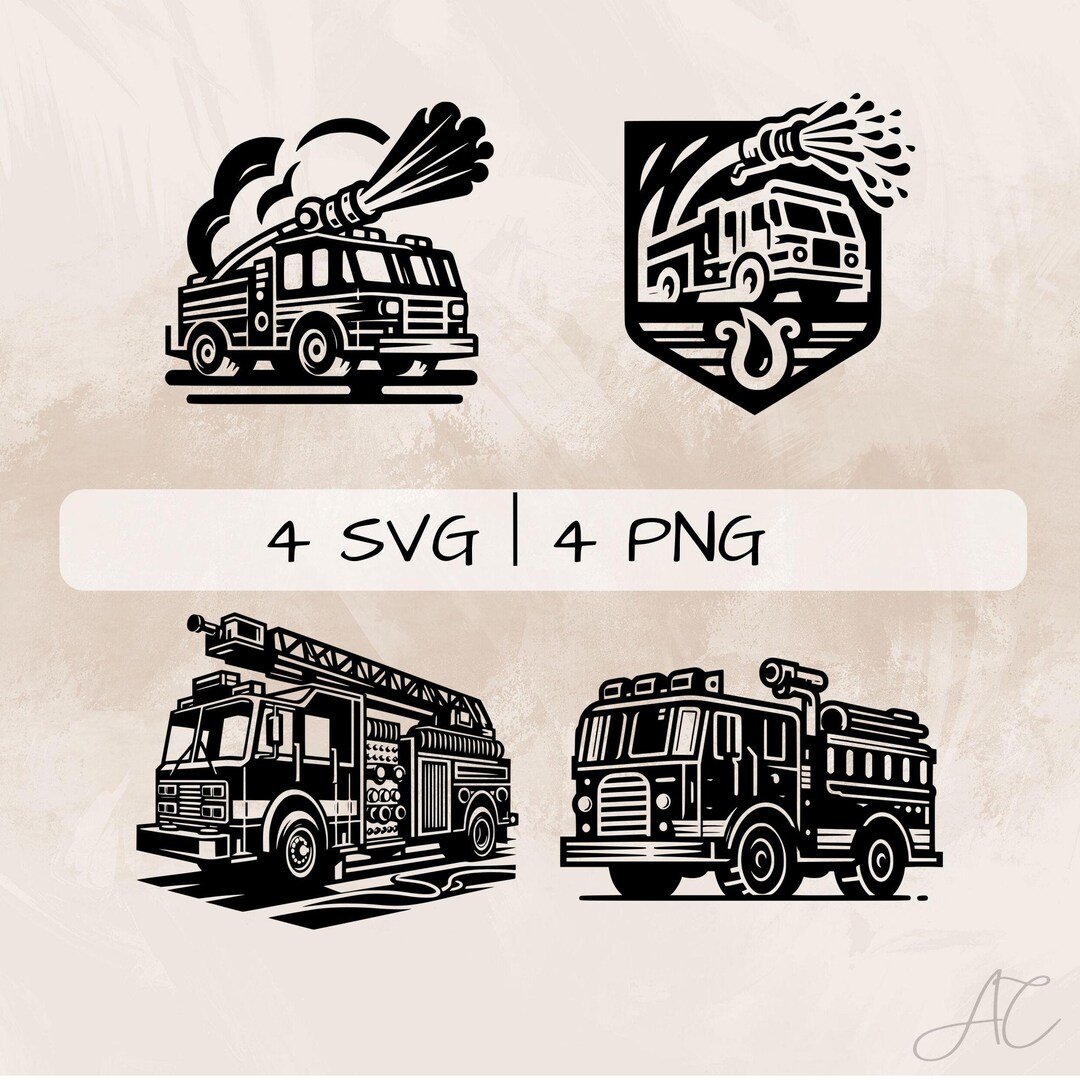 Fire Engine SVG Bundle, Fire Truck PNG ,fire Engine and Water Clipart ...