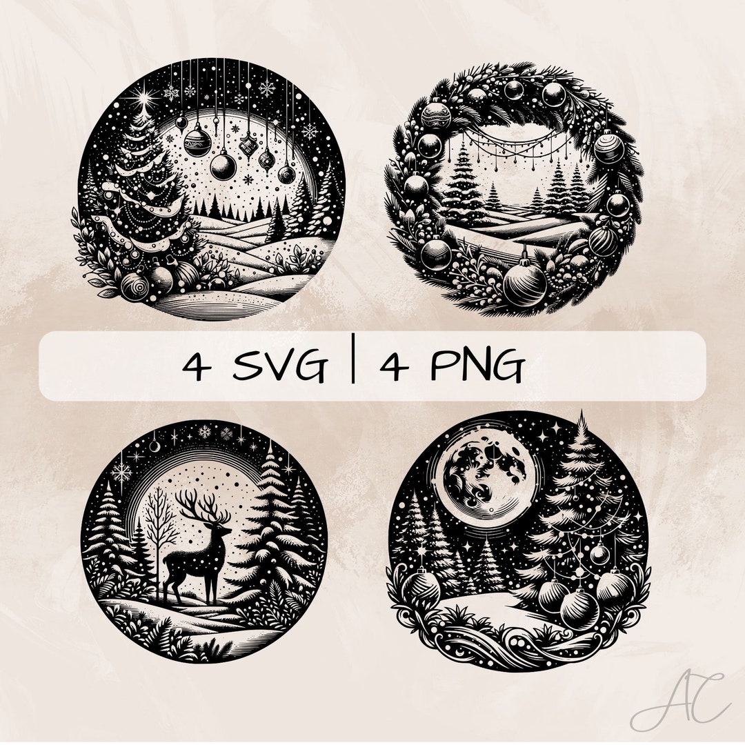 Christmas Scene SVG, Christmas SVG, Christmas PNG, Christmas Scene ...