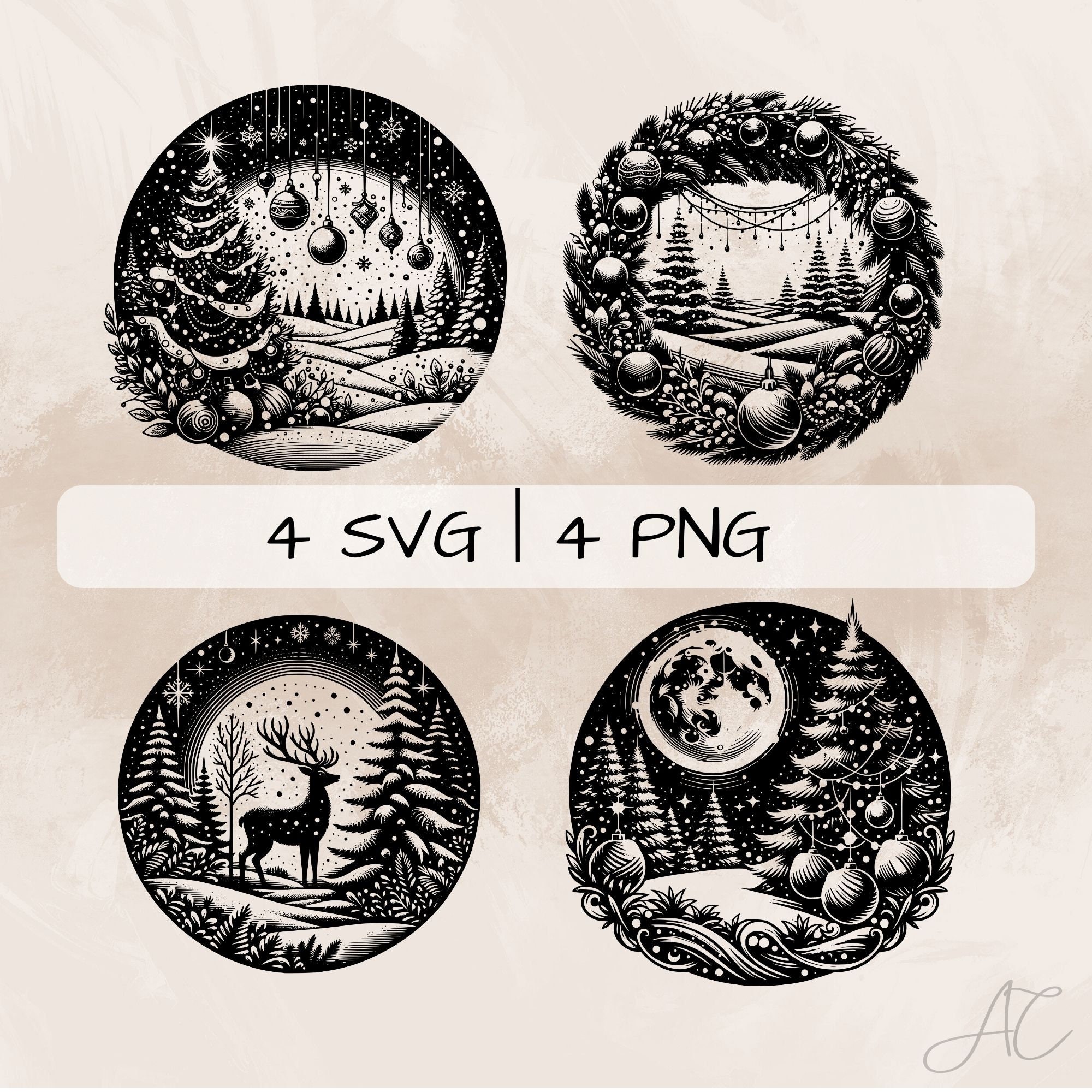 Christmas Scene SVG, Christmas SVG, Christmas PNG, Christmas Scene ...