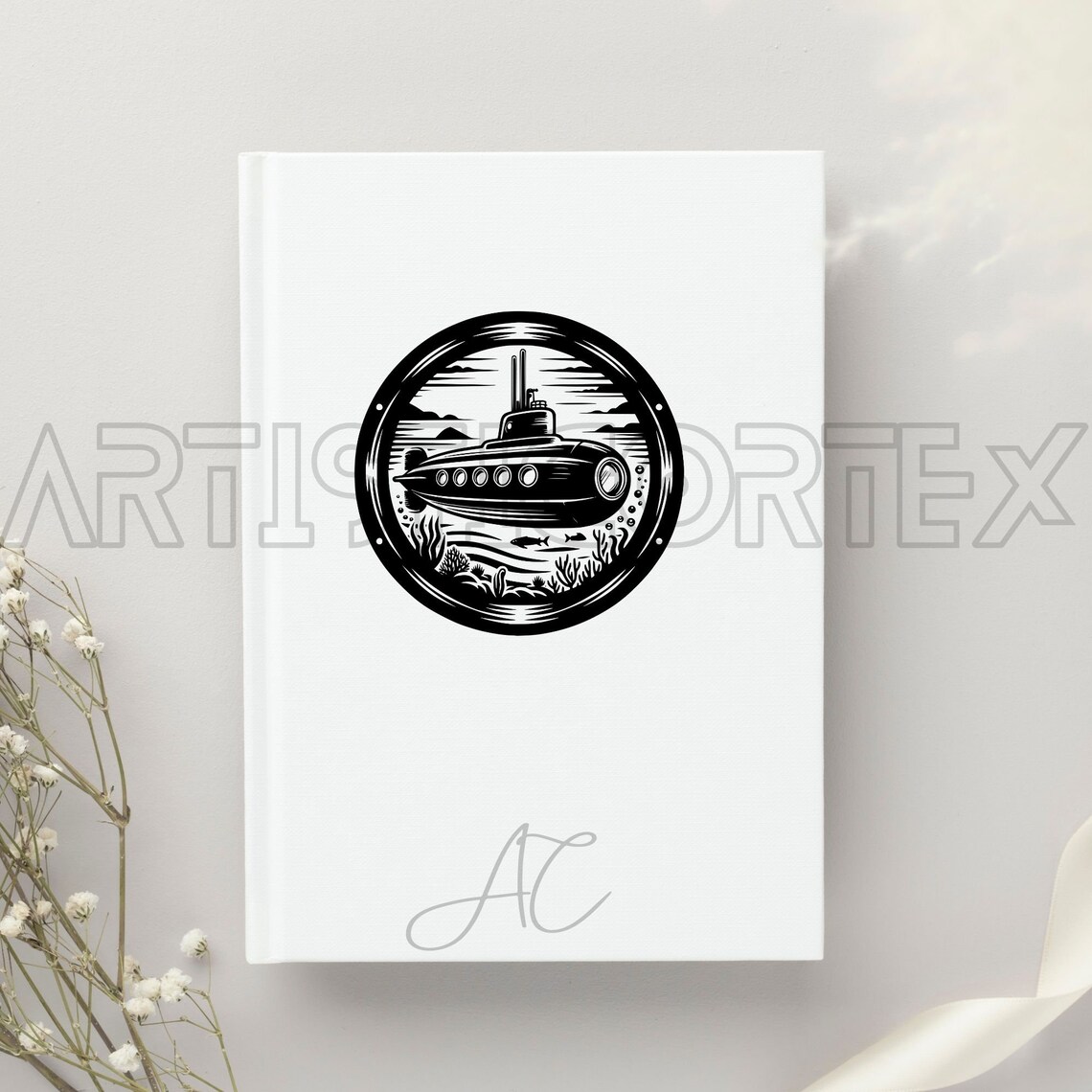 Submarine SVG Bundle, Submarine in Sea PNG, Submarine Scene, Hand Drawn ...
